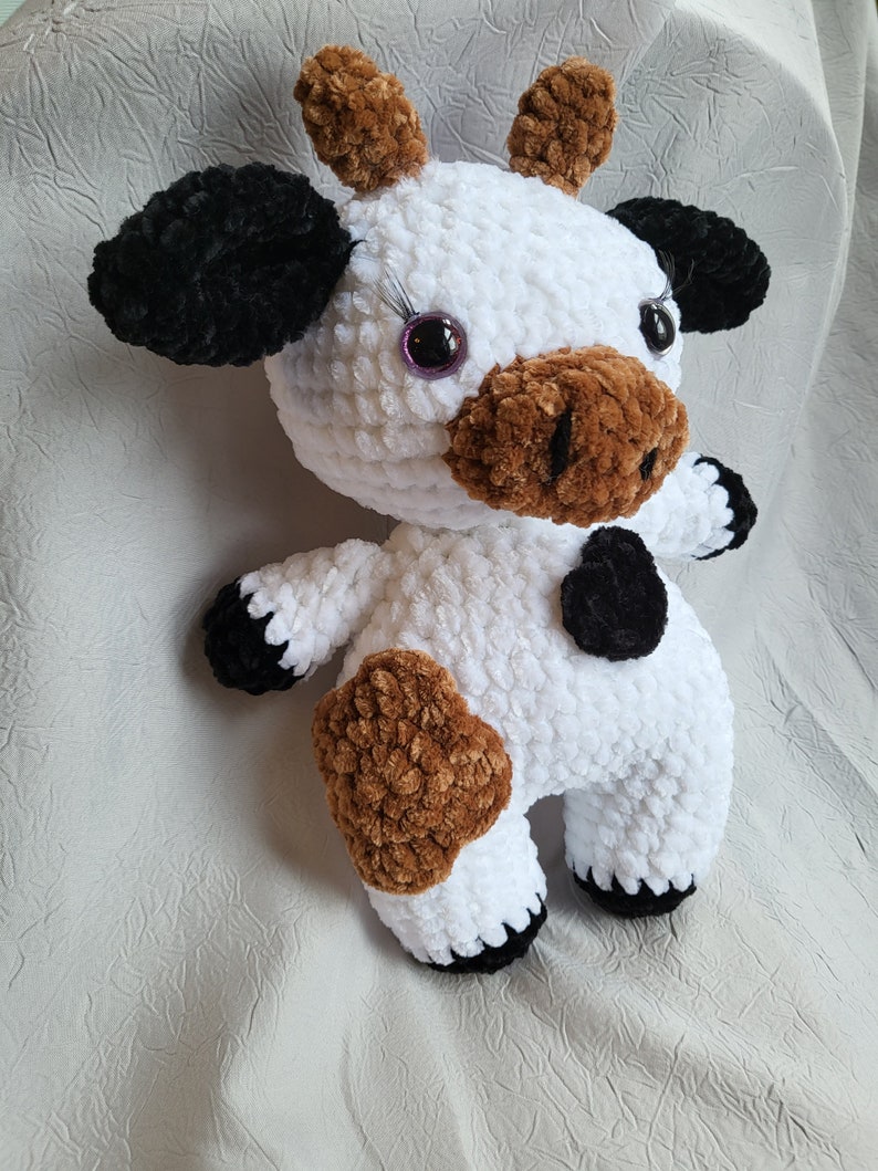 Handmade Crochet Cuddly Cows Amigurumi Stuffed Animal Plushie Cuddle ...