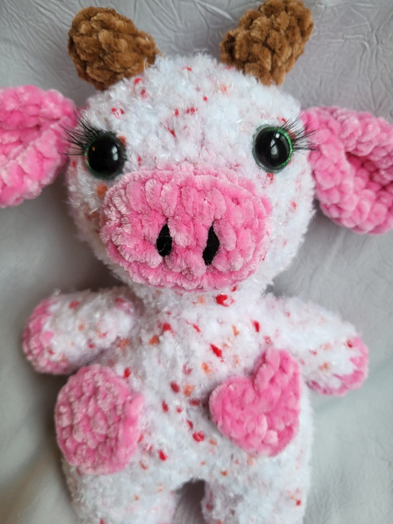 Handmade Crochet Cuddly Cows Amigurumi Stuffed Animal Plushie Cuddle ...