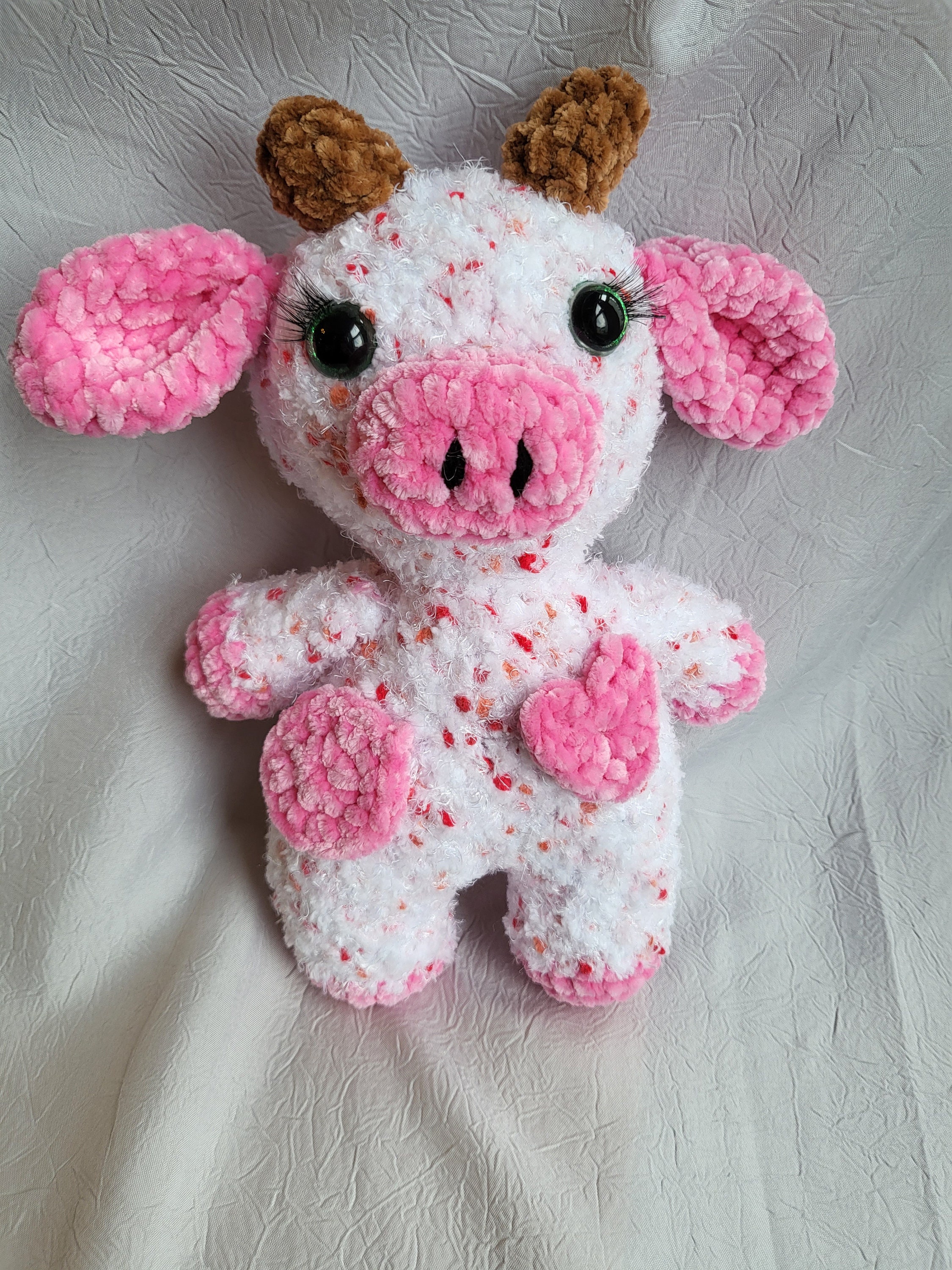 Handmade Crochet Cuddly Cows Amigurumi Stuffed Animal Plushie Cuddle ...