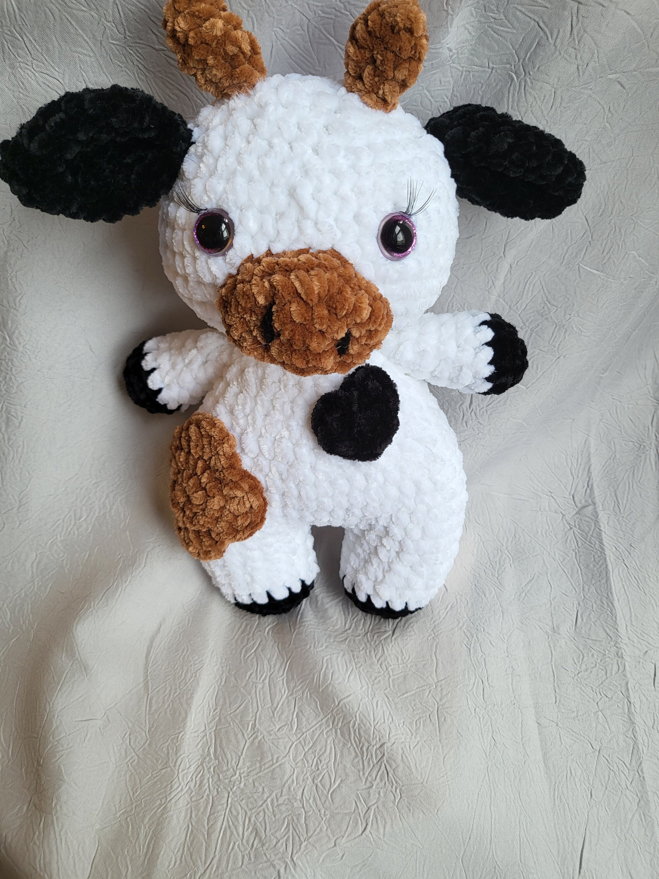 Handmade Crochet Cuddly Cows Amigurumi Stuffed Animal Plushie Cuddle ...
