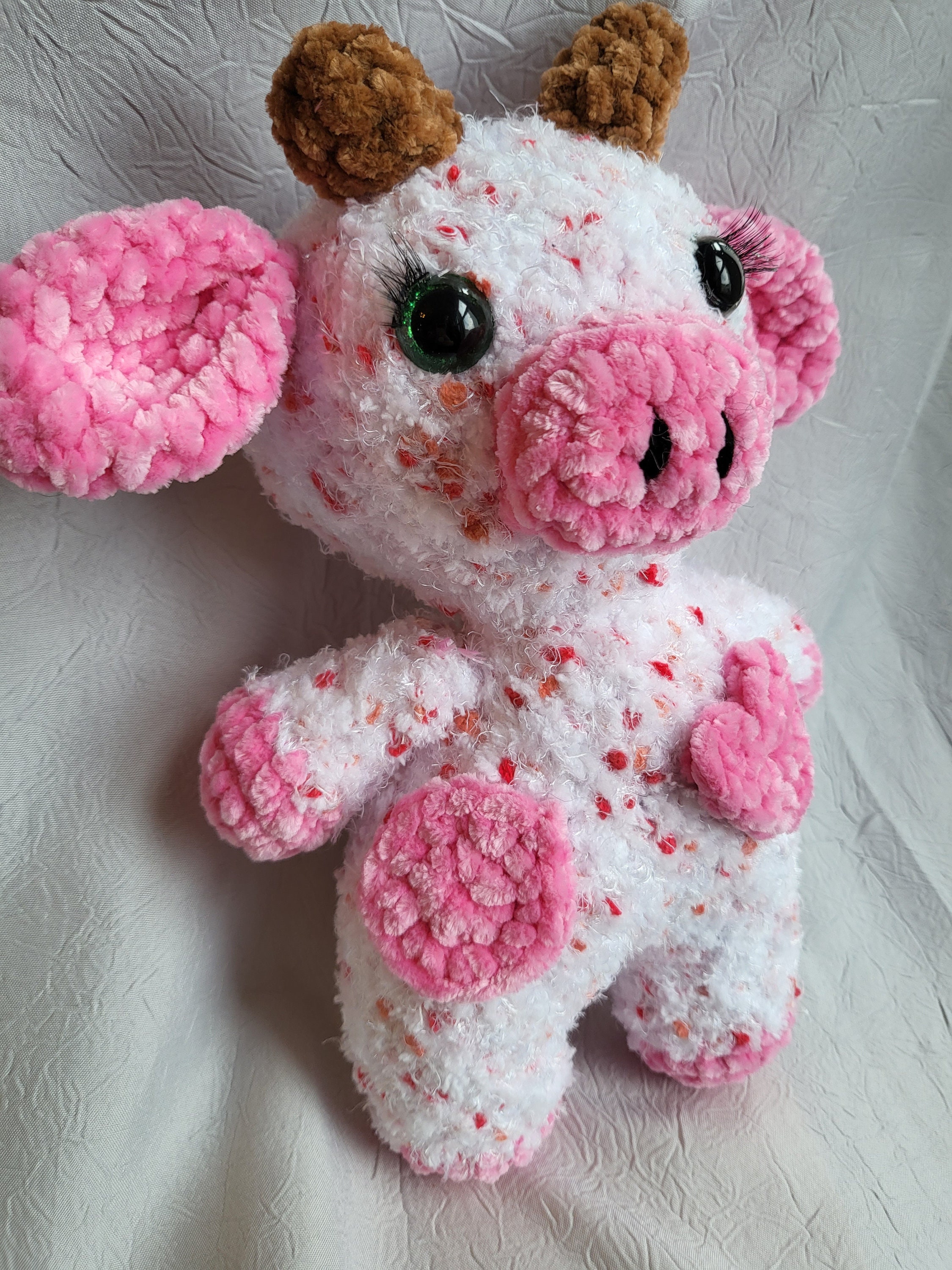 Handmade Crochet Cuddly Cows Amigurumi Stuffed Animal Plushie Cuddle ...