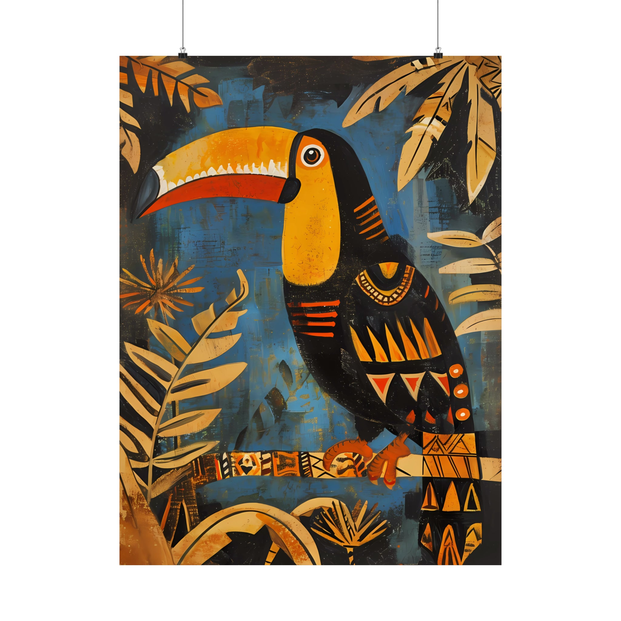 Toucan Wall Art, Mural Art Print, Beautiful Bird Print, Sky Blue ...