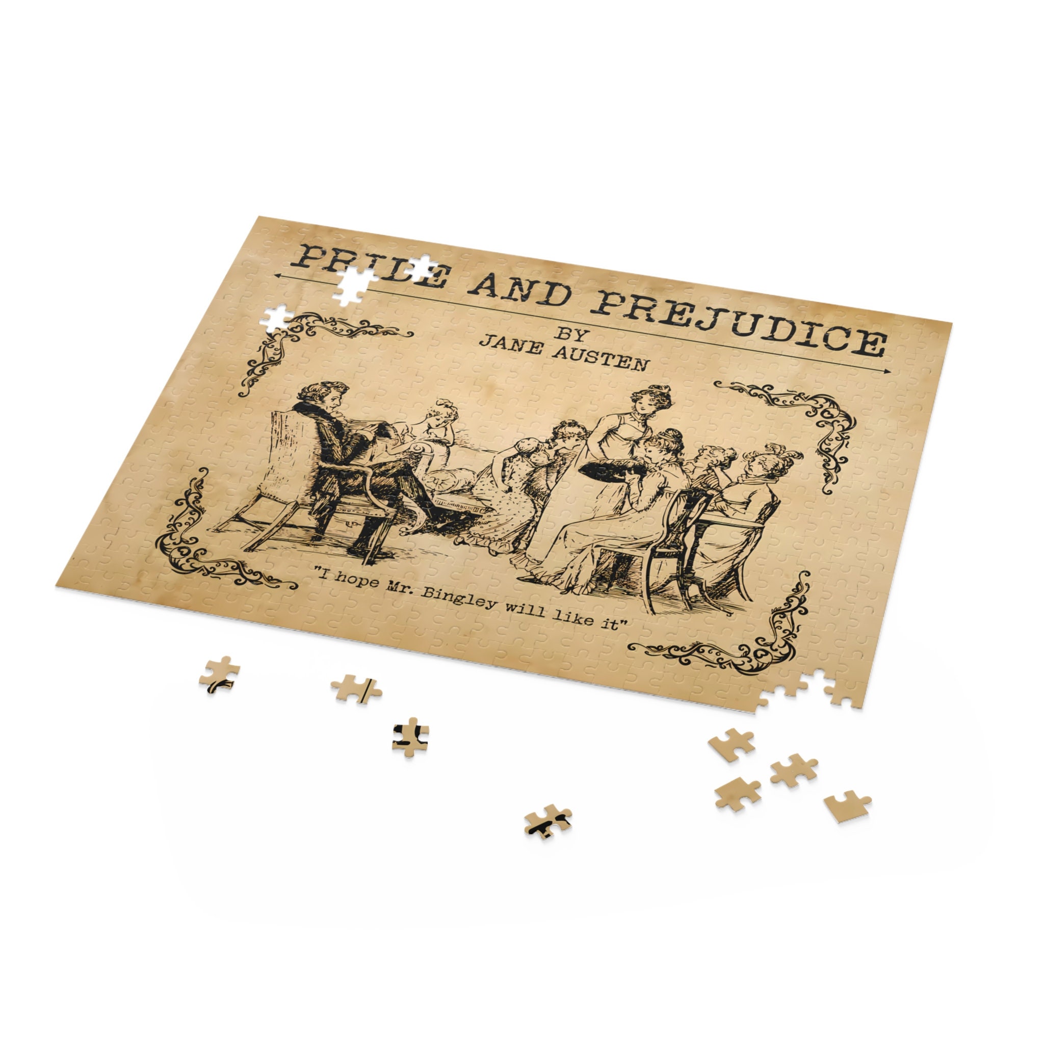 Pride and Prejudice Illustration, Premium Jigsaw Puzzle, Literature Art ...