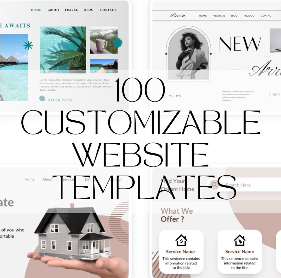 100 Website Template Designs All Customizable in Canva Bundle - Etsy