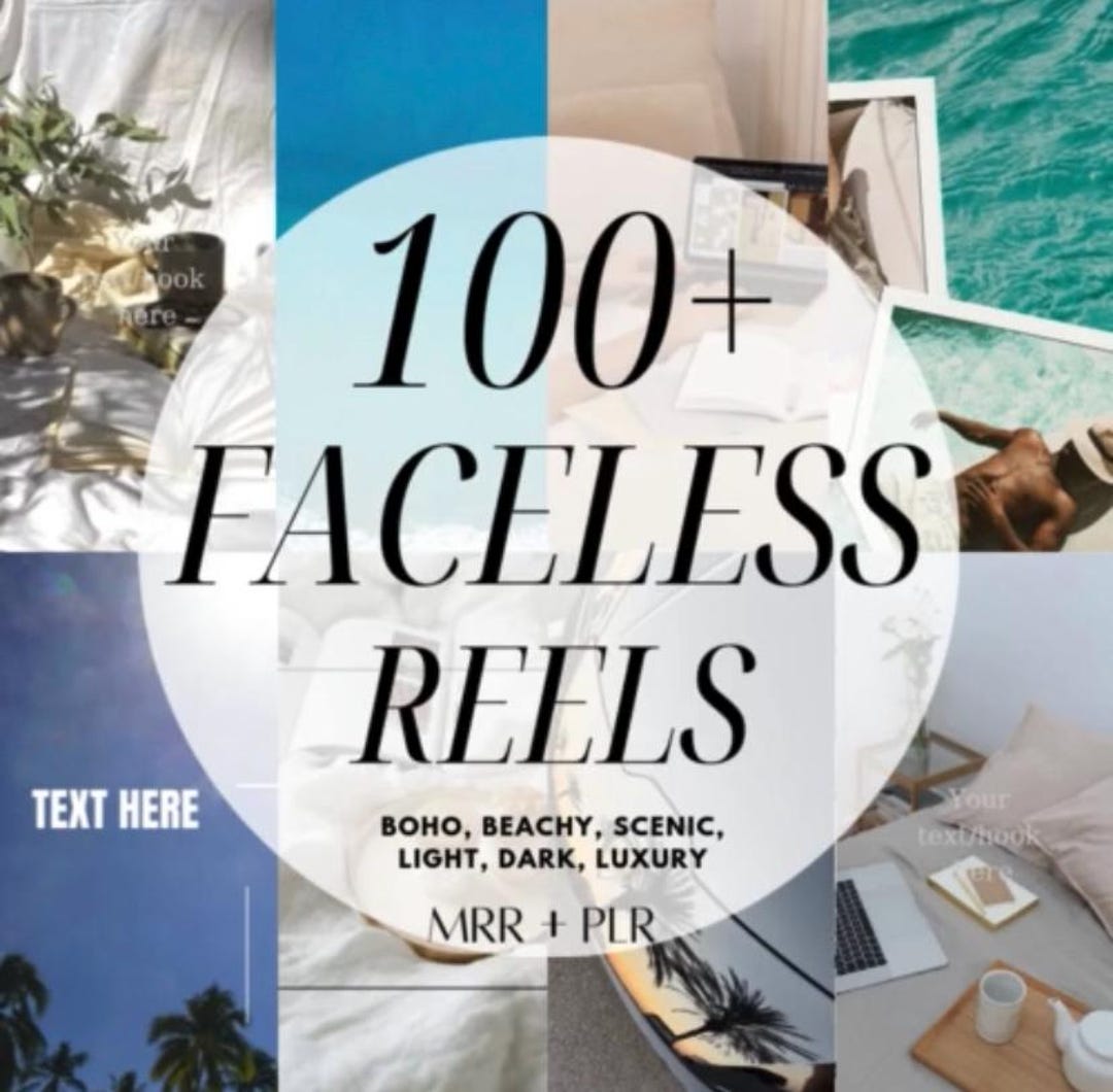 100 Faceless Marketing Beachy Vibes Videos/reels Master Resell Rights ...