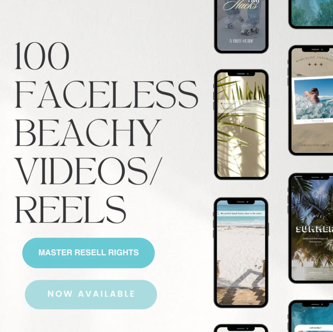 100 Faceless Marketing Beachy Vibes Videos - Etsy