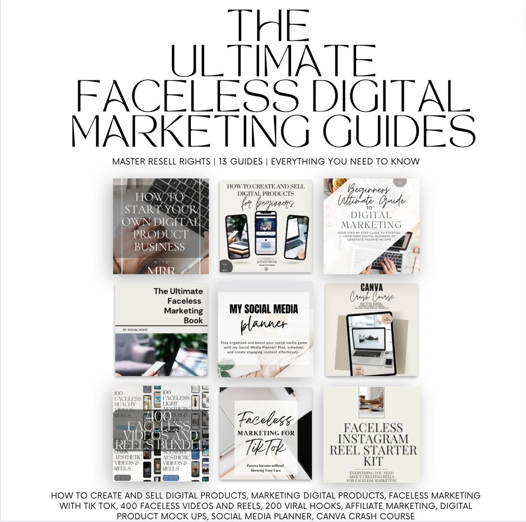 The Ultimate Faceless Digital Marketing Guide Bundle Create Sell ...