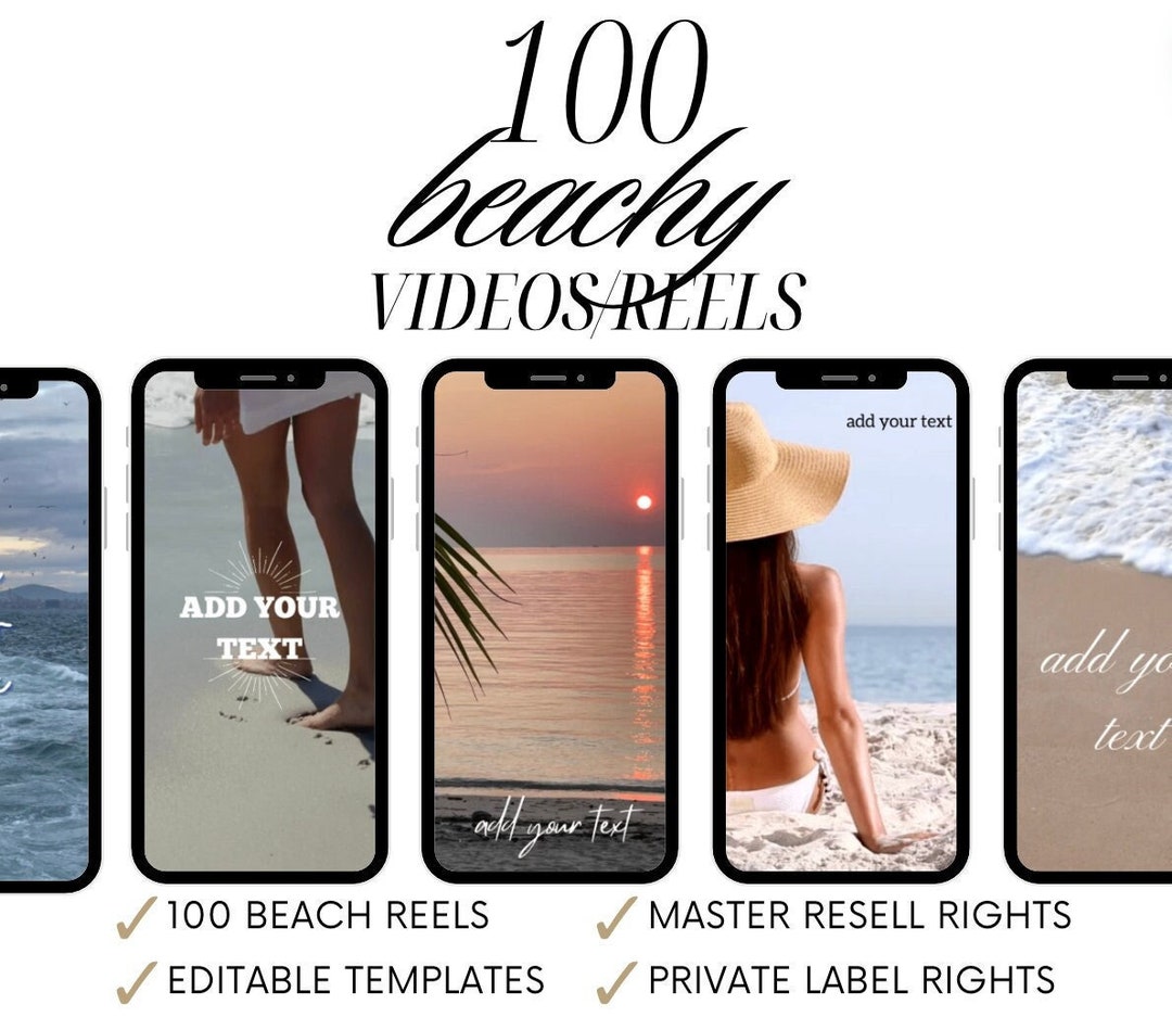 100 Faceless Marketing Beachy Vibes Videos/reels Master Resell Rights ...