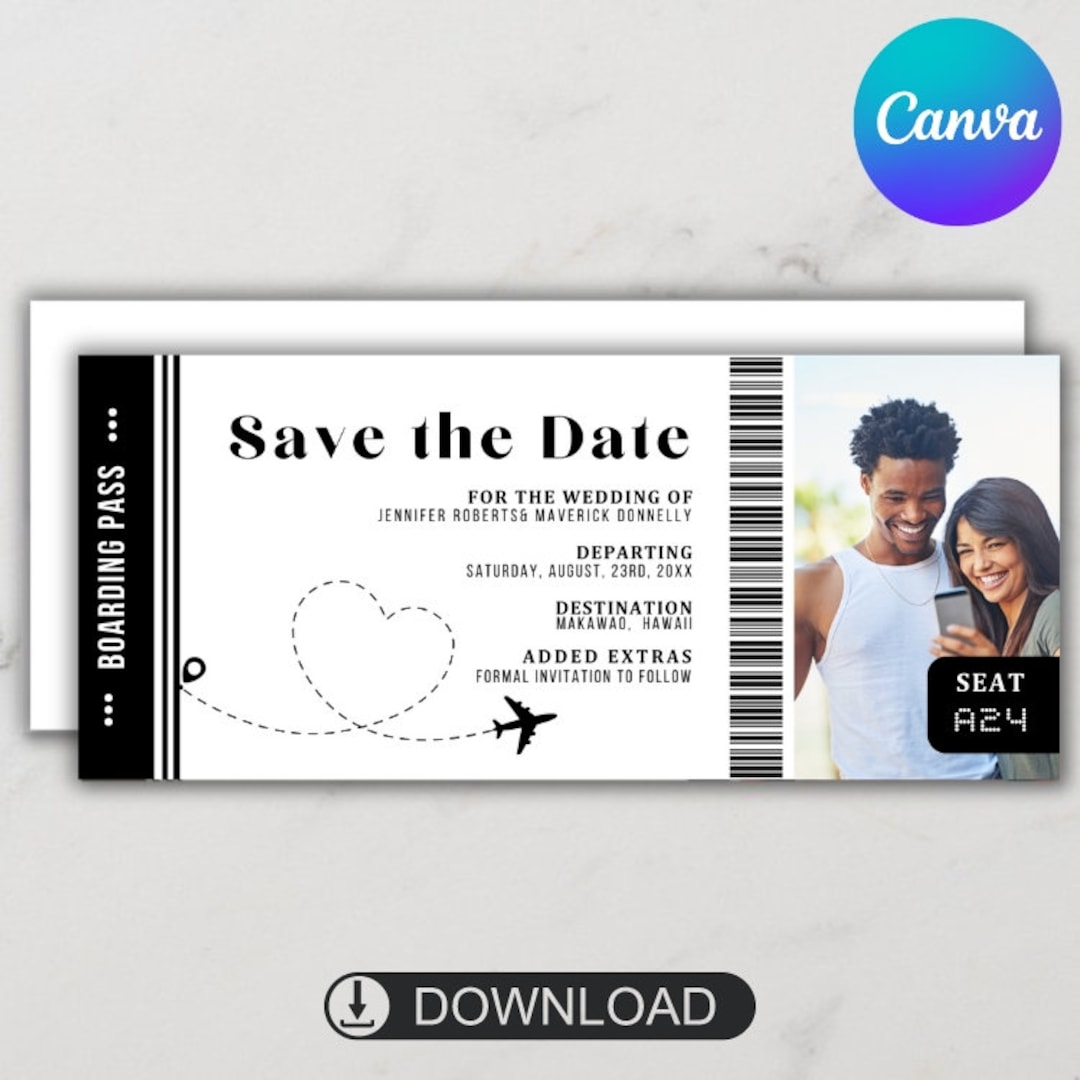 Personalized Surprise Boarding Pass Surprise Holiday Reveal Destination ...