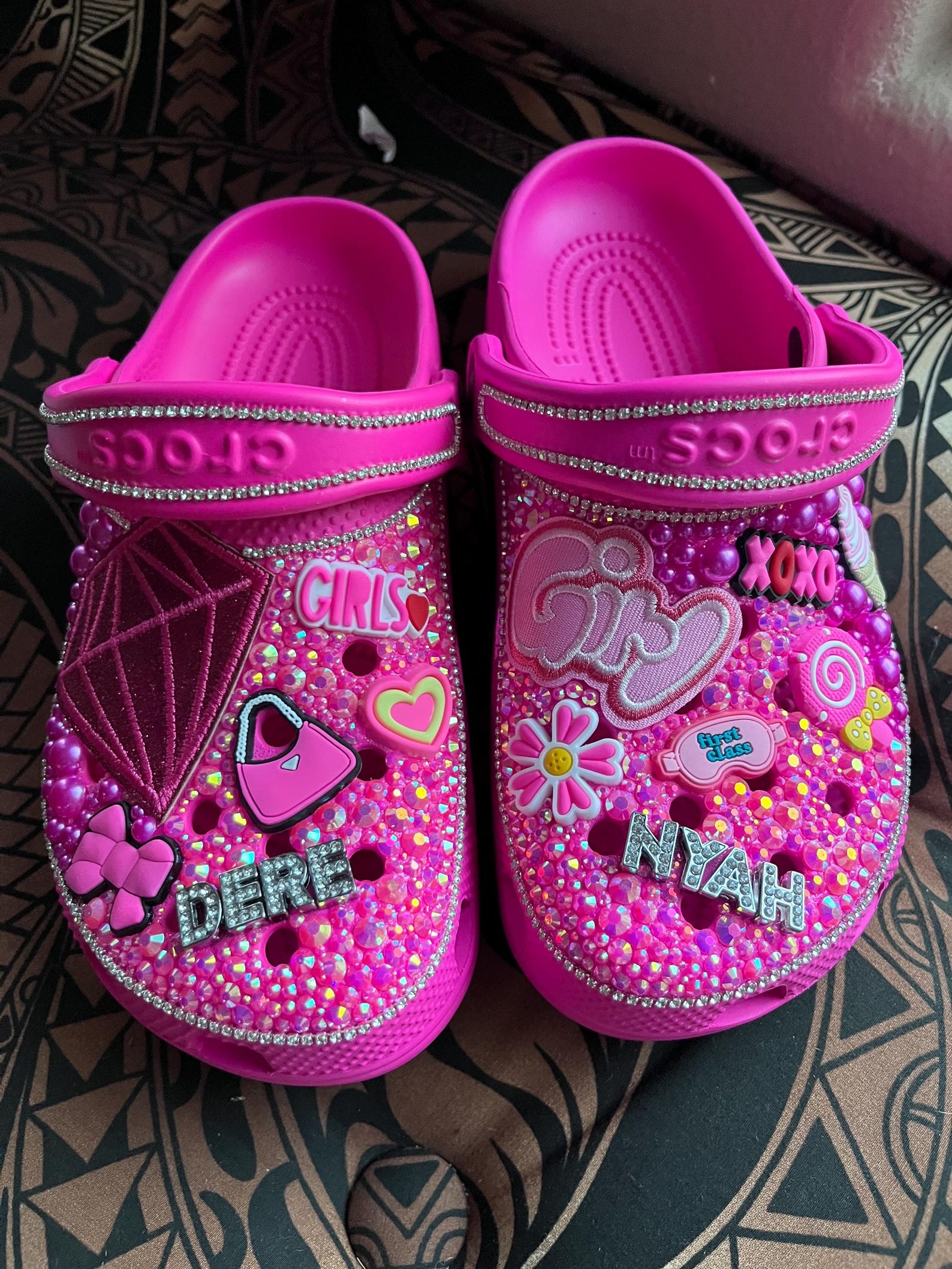 Custom Pink Rhinestone Crocs - Etsy