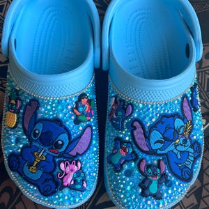Custom Stitch Crocs (light Blue) - Etsy