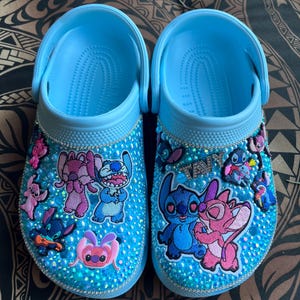 Custom Stitch Crocs (light Blue) - Etsy