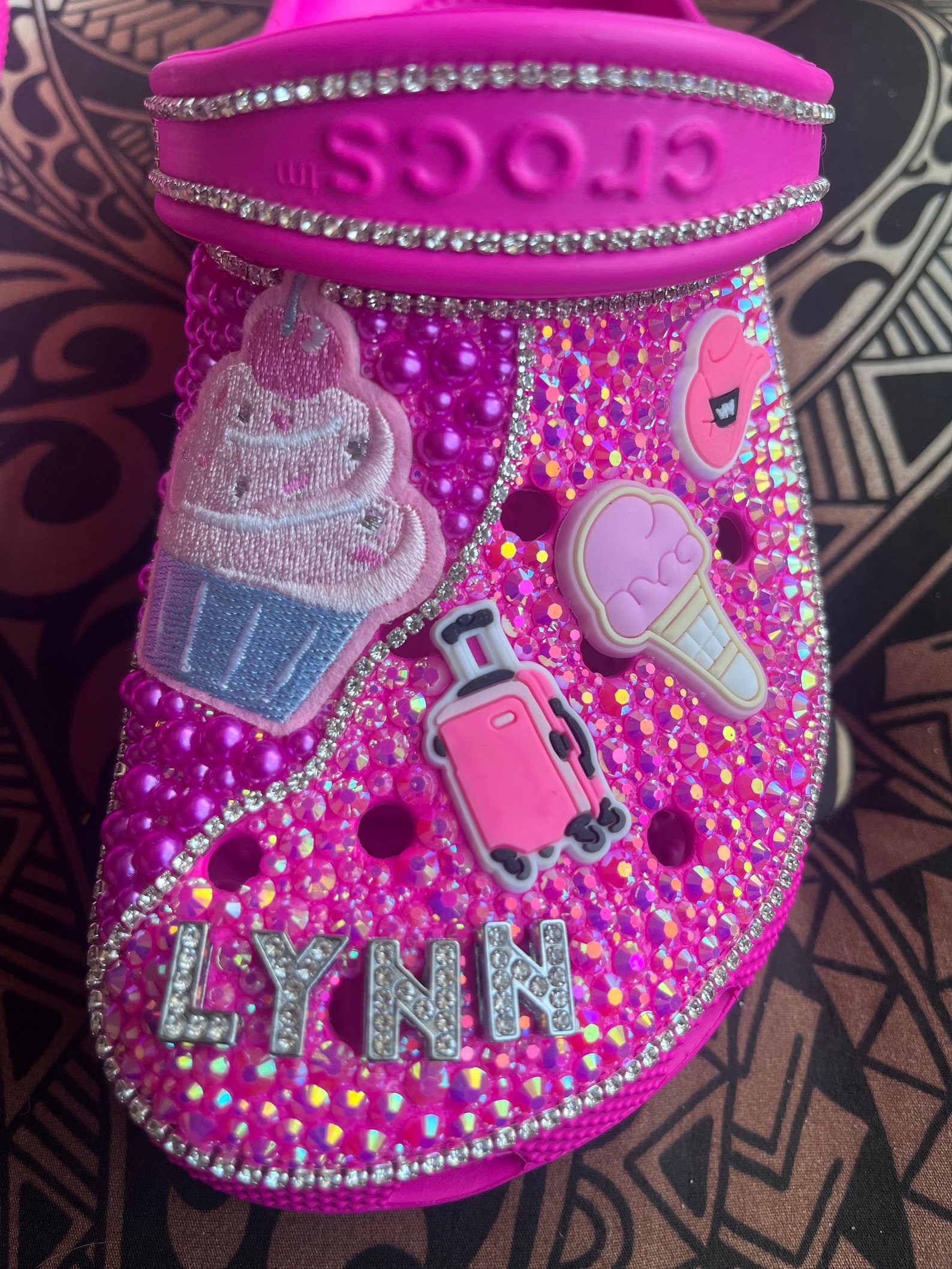 Custom Pink Rhinestone Crocs - Etsy
