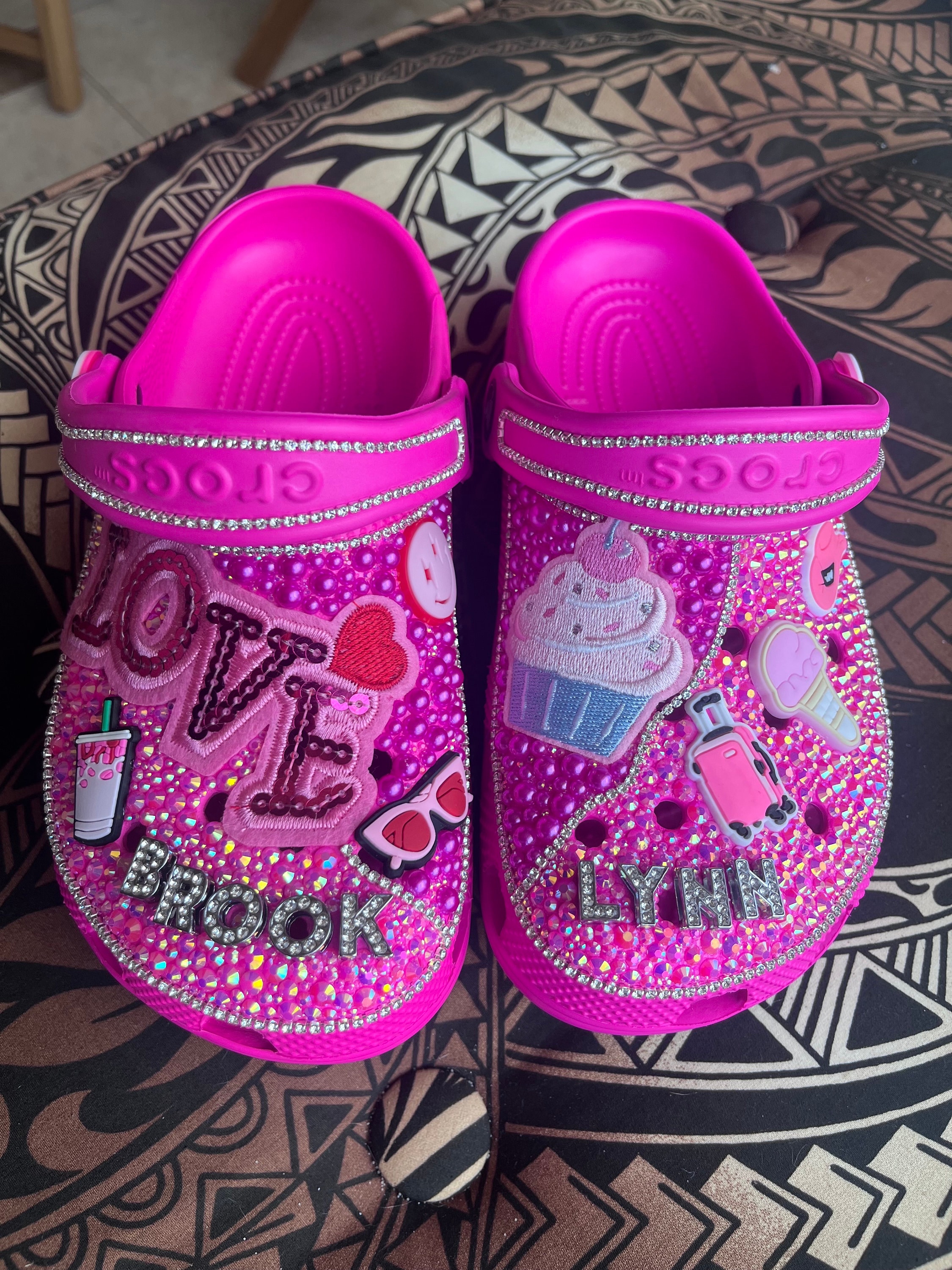 Custom Pink Rhinestone Crocs - Etsy
