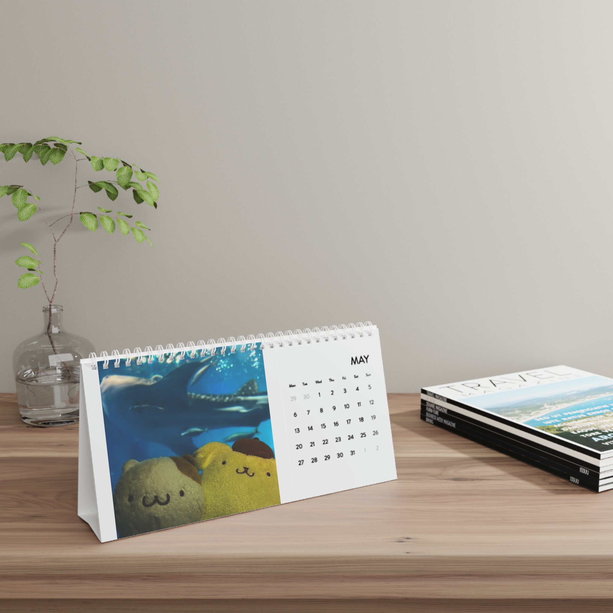 Kawaii Pompom Purin Selfie Desk Calendar 2024, Aesthetic Calendar ...