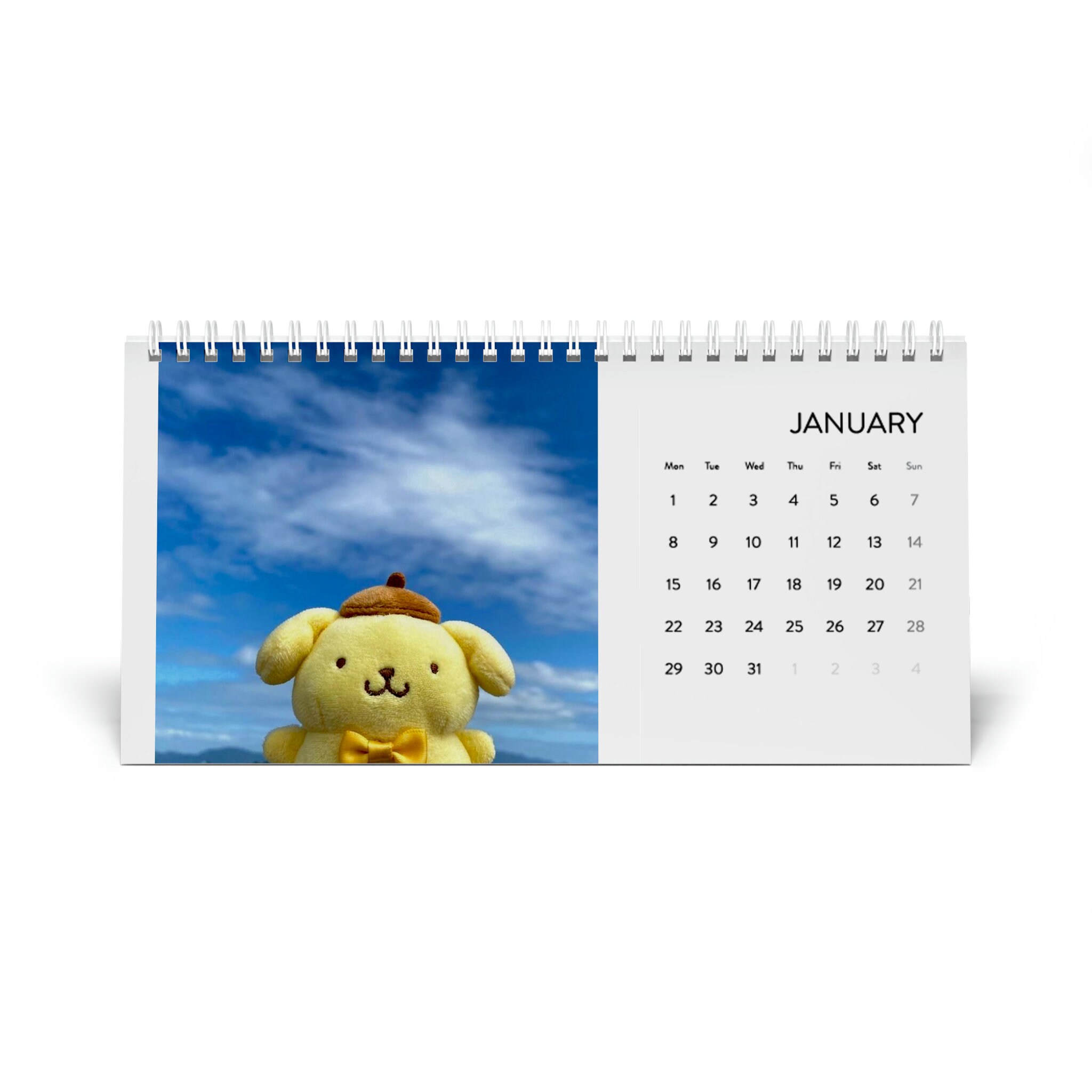 Kawaii Pompom Purin Selfie Desk Calendar 2024, Aesthetic Calendar ...