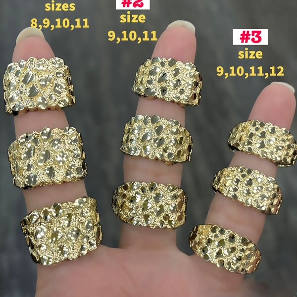 Gold 10k Square Nugget Ring - Etsy