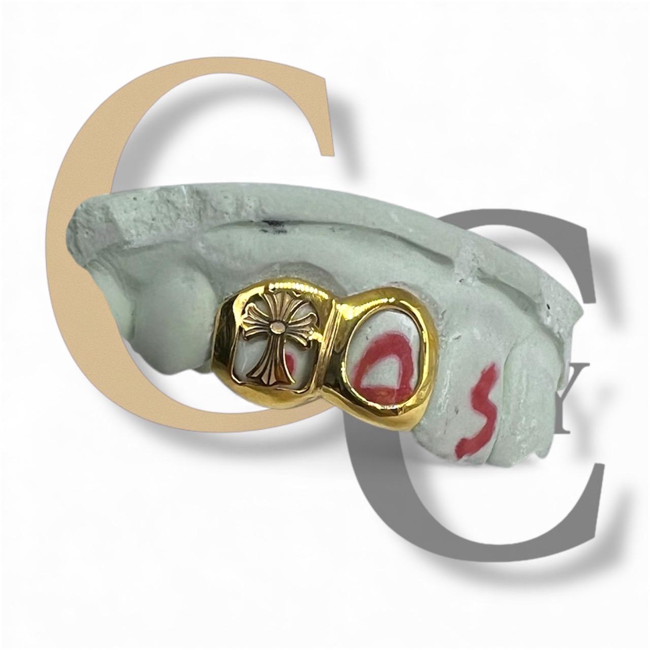 Custom Fit Grillz, 3 - 6 Teeth 10k 14k 18k Gold or 925 Silver Cross Cut ...