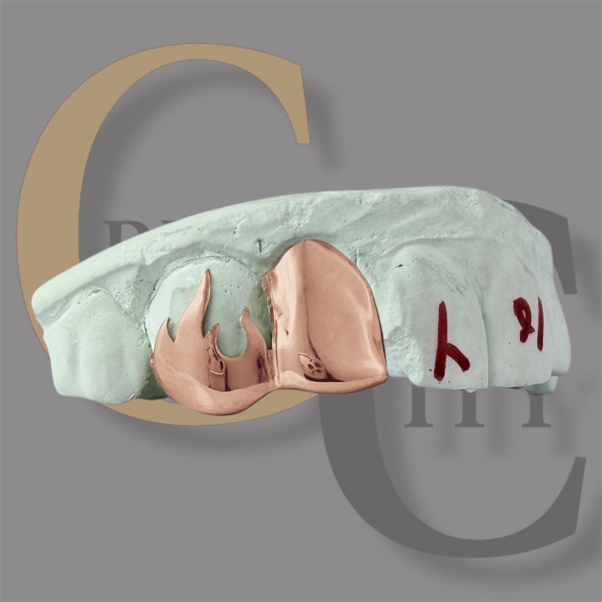 Custom Fit Grillz, 10k-18k Gold or 925 Silver, Fire Flame, Slugs, Solid ...