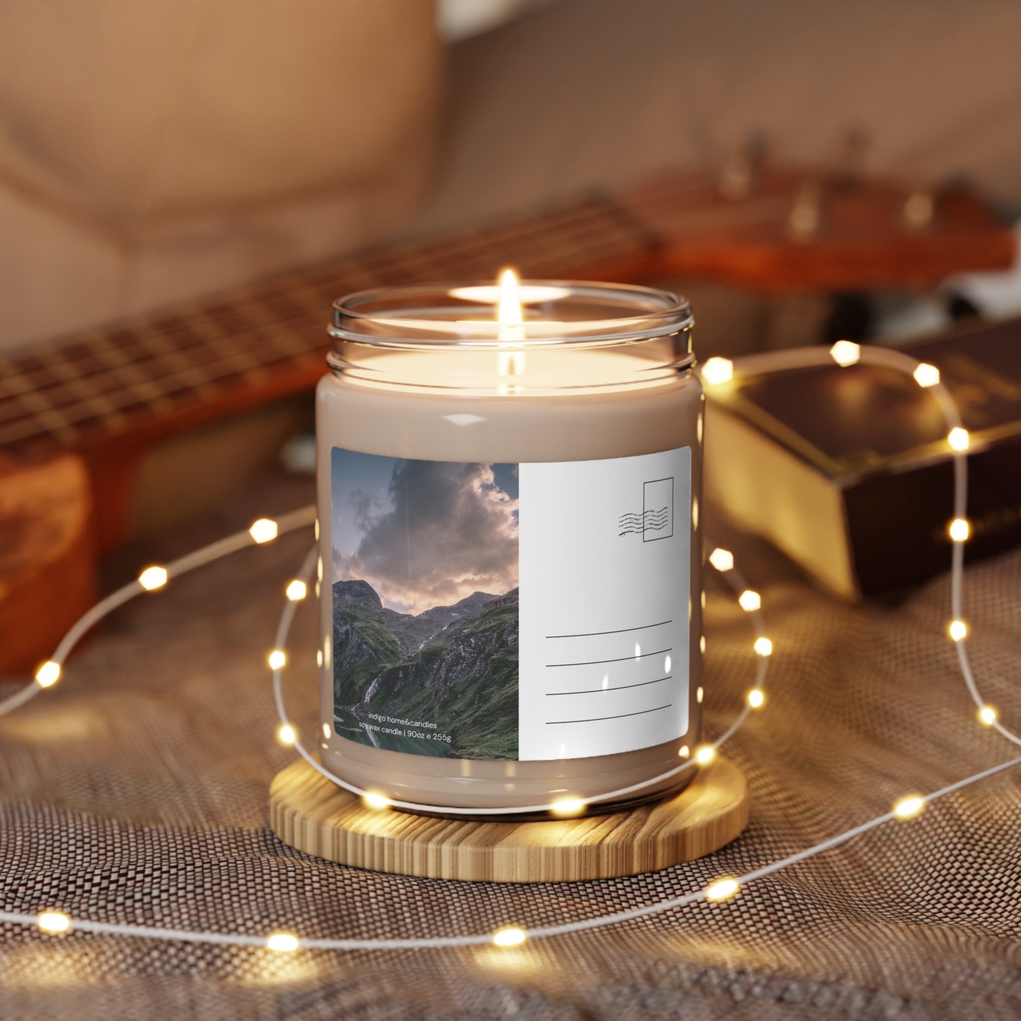 Landscape Postcard Candle, Landscape Message Card, Unique Gift for Him ...