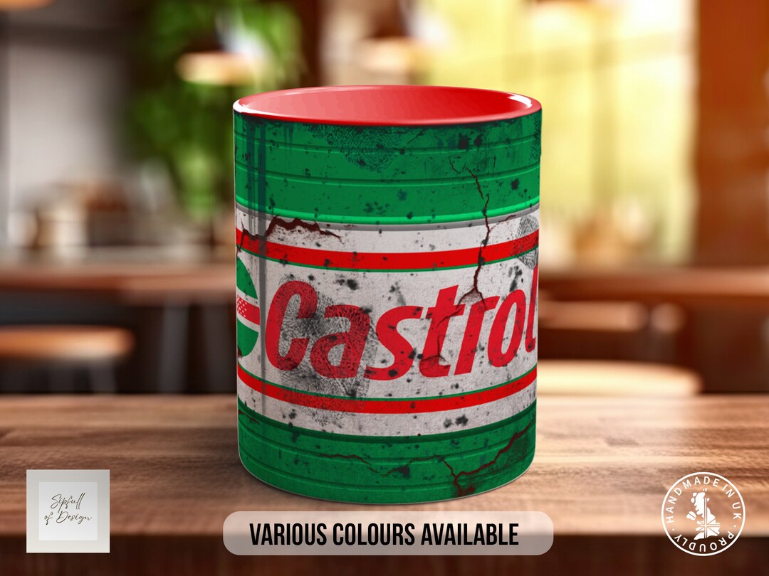 Castrol Oil Mugs Grungy - Multiple Colour Options Version 5 - Etsy