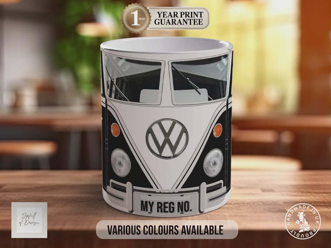 Personalized VW Camper Van Mug: Retro Van Gift, Handmade in Sussex UK ...