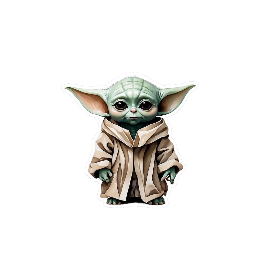 Watercolor Grogu Baby Yoda Sticker Kiss-cut Sticker Mandalorian Cute ...