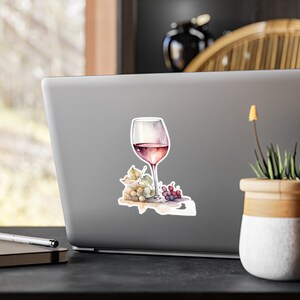 Watercolor Wine Glass Sticker Kiss-cut Sticker Wine Lover Relax ...