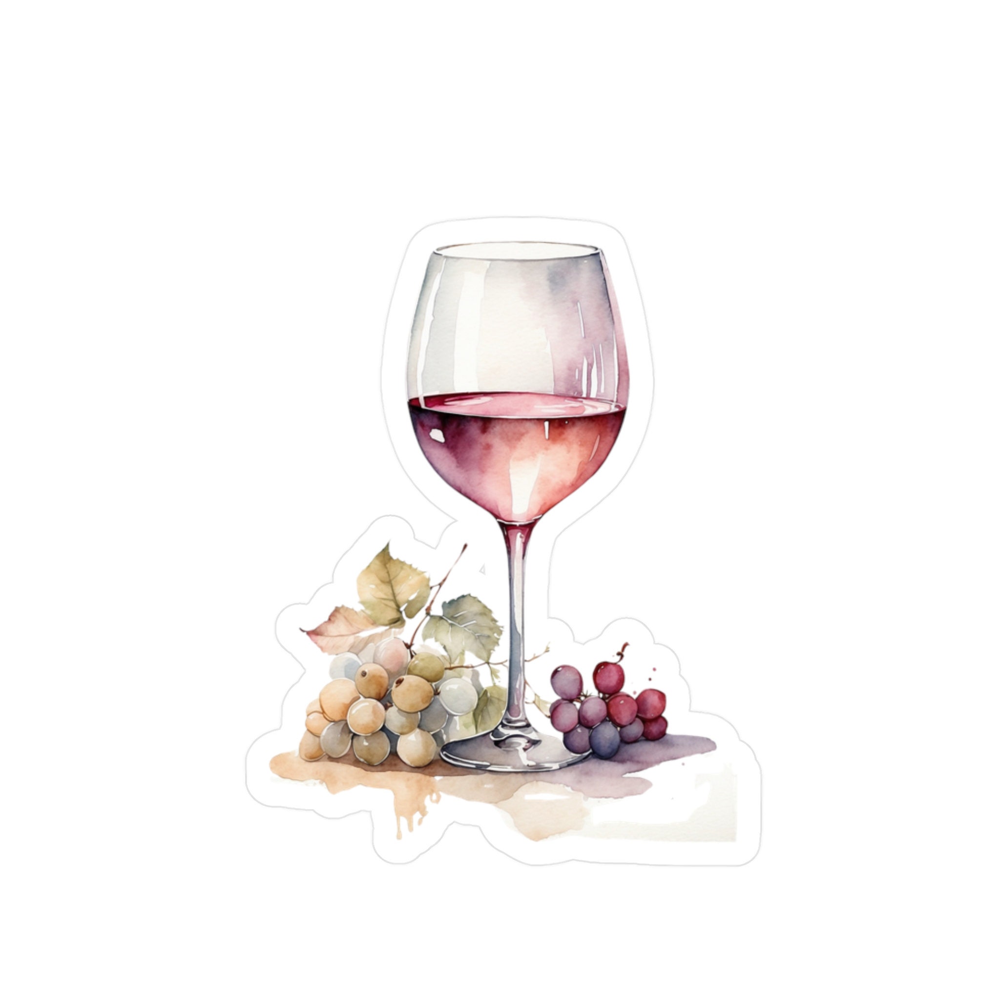 Watercolor Wine Glass Sticker Kiss-cut Sticker Wine Lover Relax ...