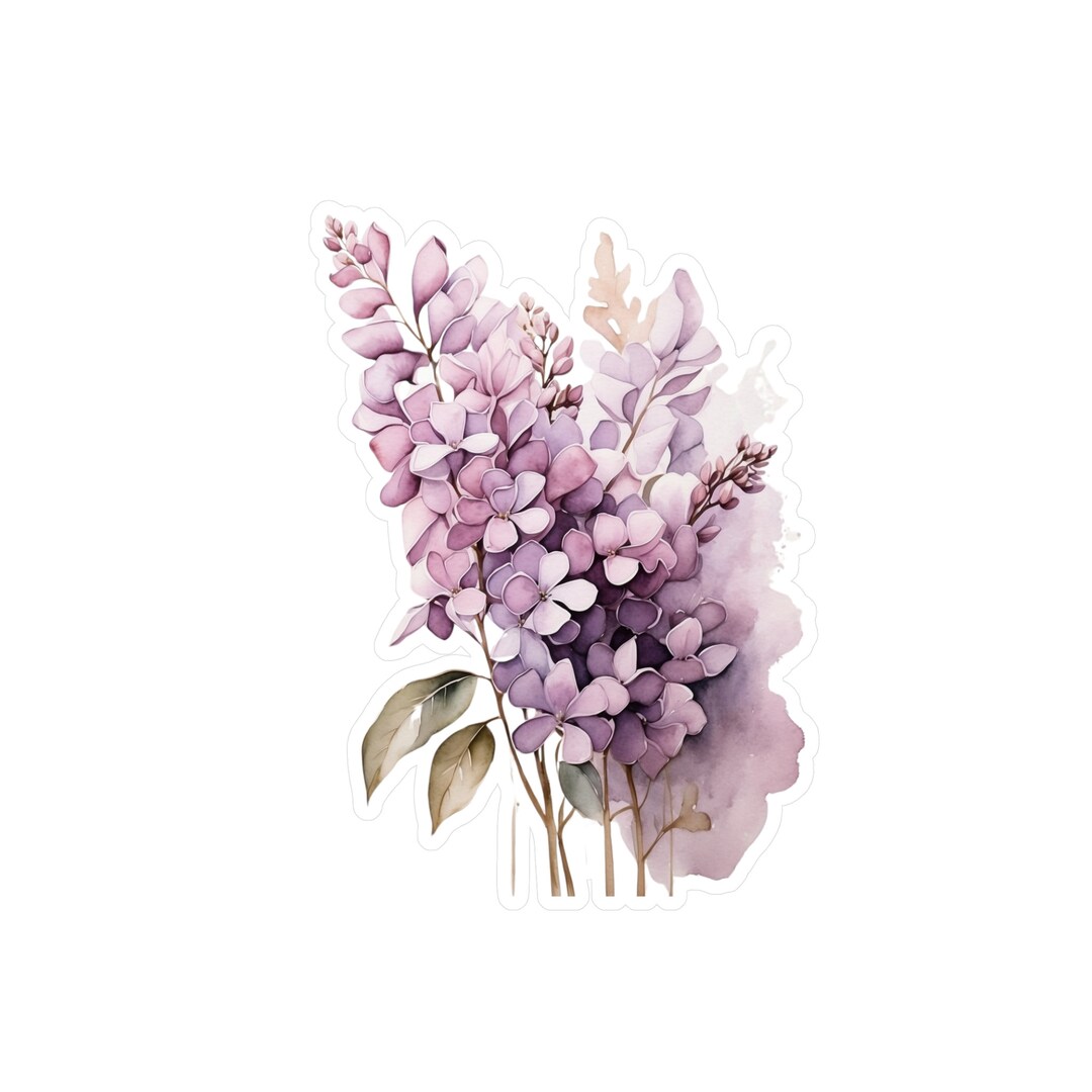 Watercolor Lilac Sticker Kiss-cut Sticker Spring Floral Flower Lover ...