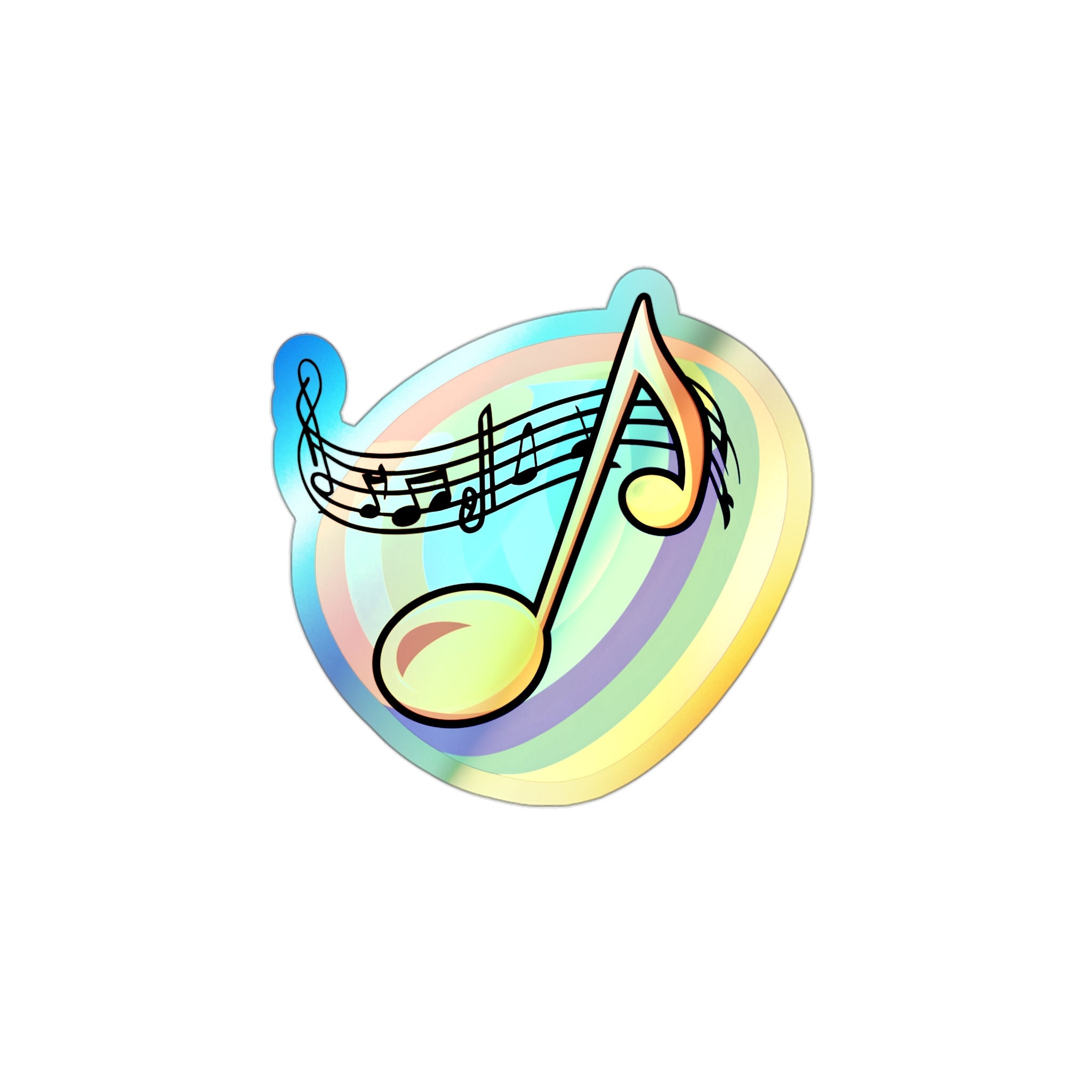 Holographic Music Note Sticker Kiss-cut Sticker Music Lover Rainbow ...
