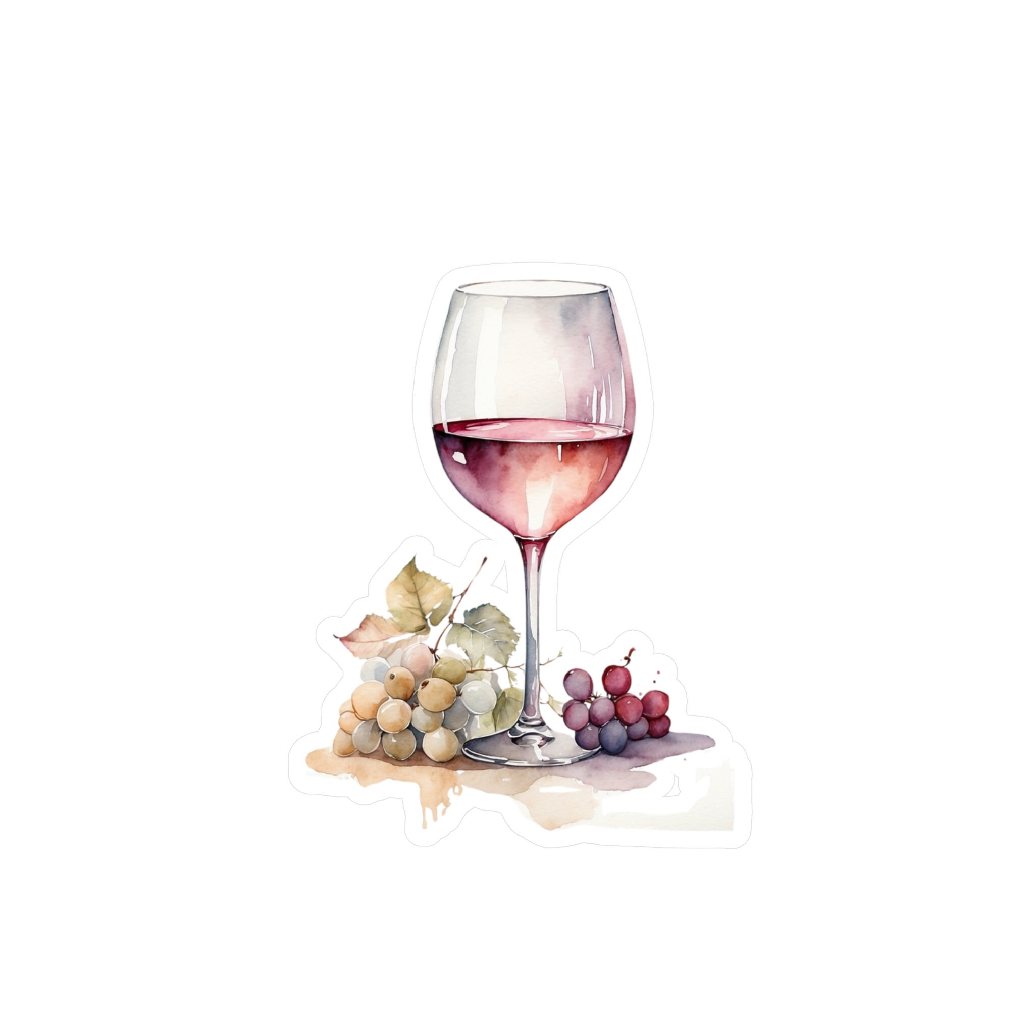 Watercolor Wine Glass Sticker Kiss-cut Sticker Wine Lover Relax ...