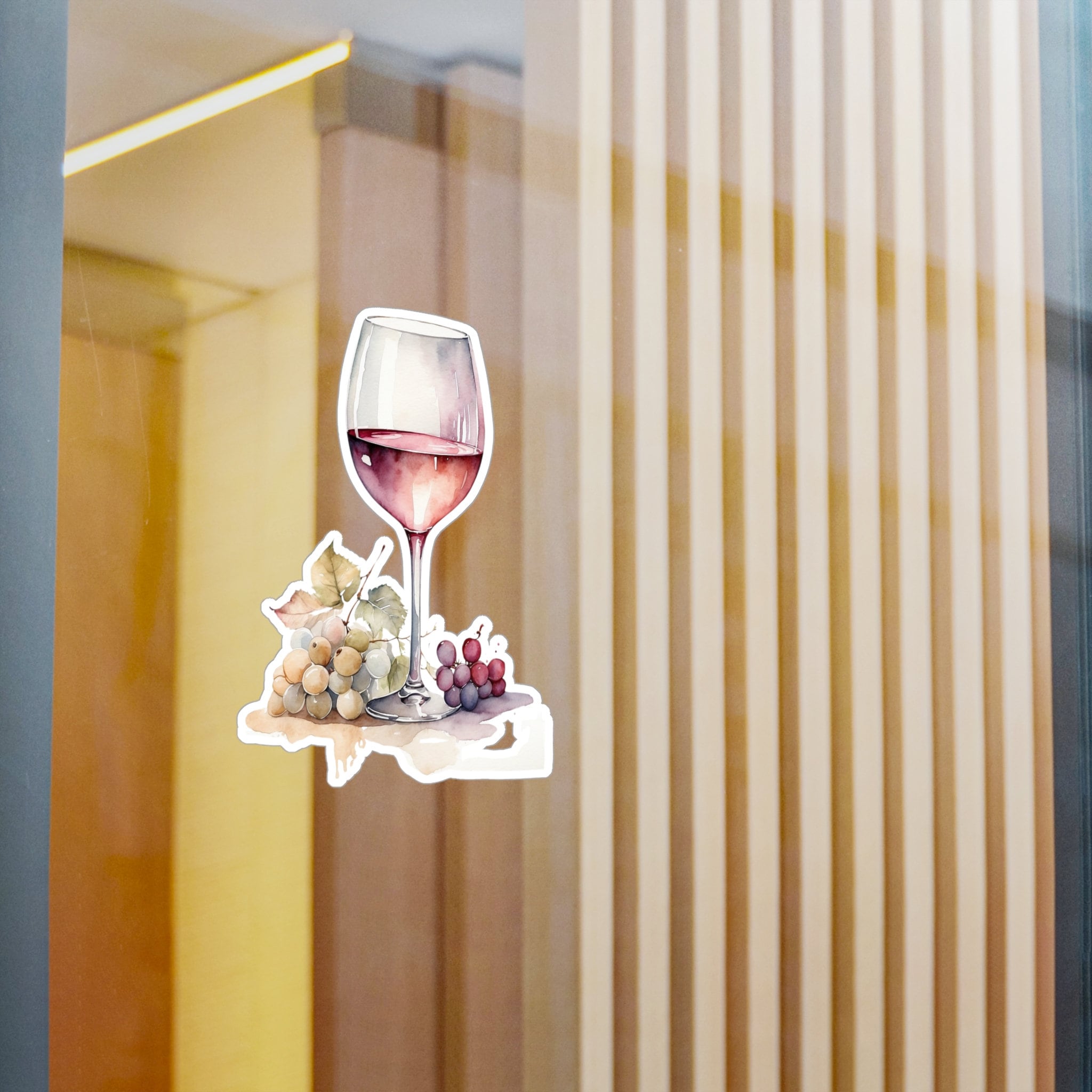 Watercolor Wine Glass Sticker Kiss-cut Sticker Wine Lover Relax ...