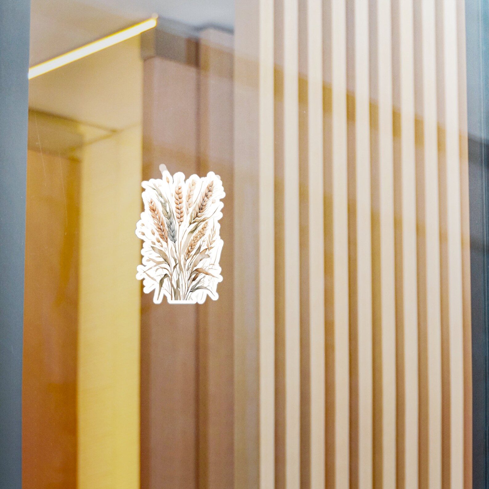 Watercolor Wheat Sticker Golden Harvest Laptop Sticker, Water Bottle ...