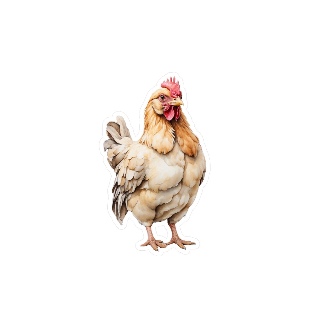 Watercolor Rooster Sticker Kiss-cut Sticker Farm Life Proud & Vibrant ...