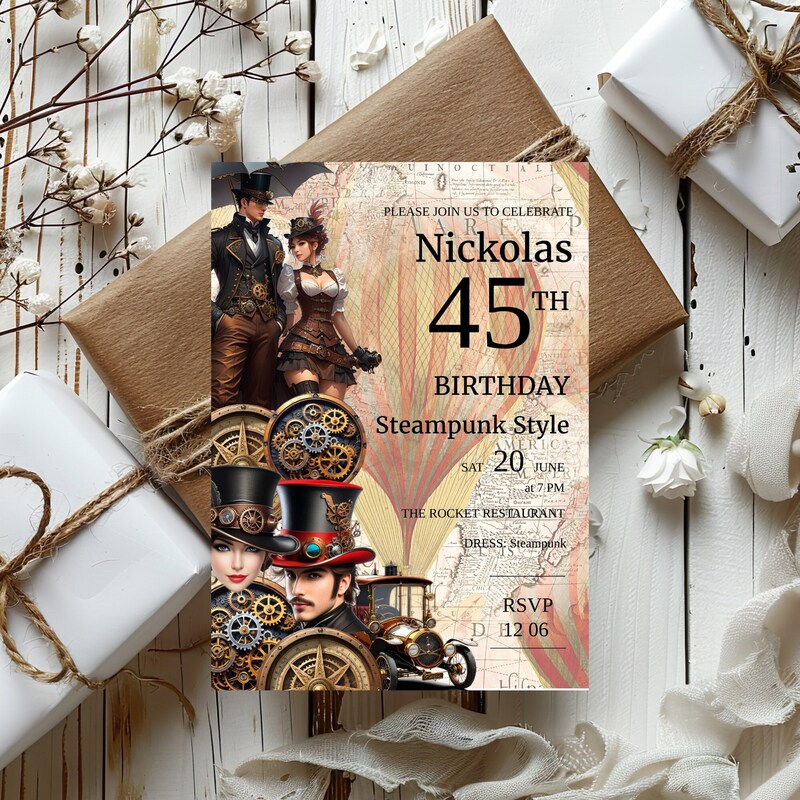 Steampunk Invites - Etsy