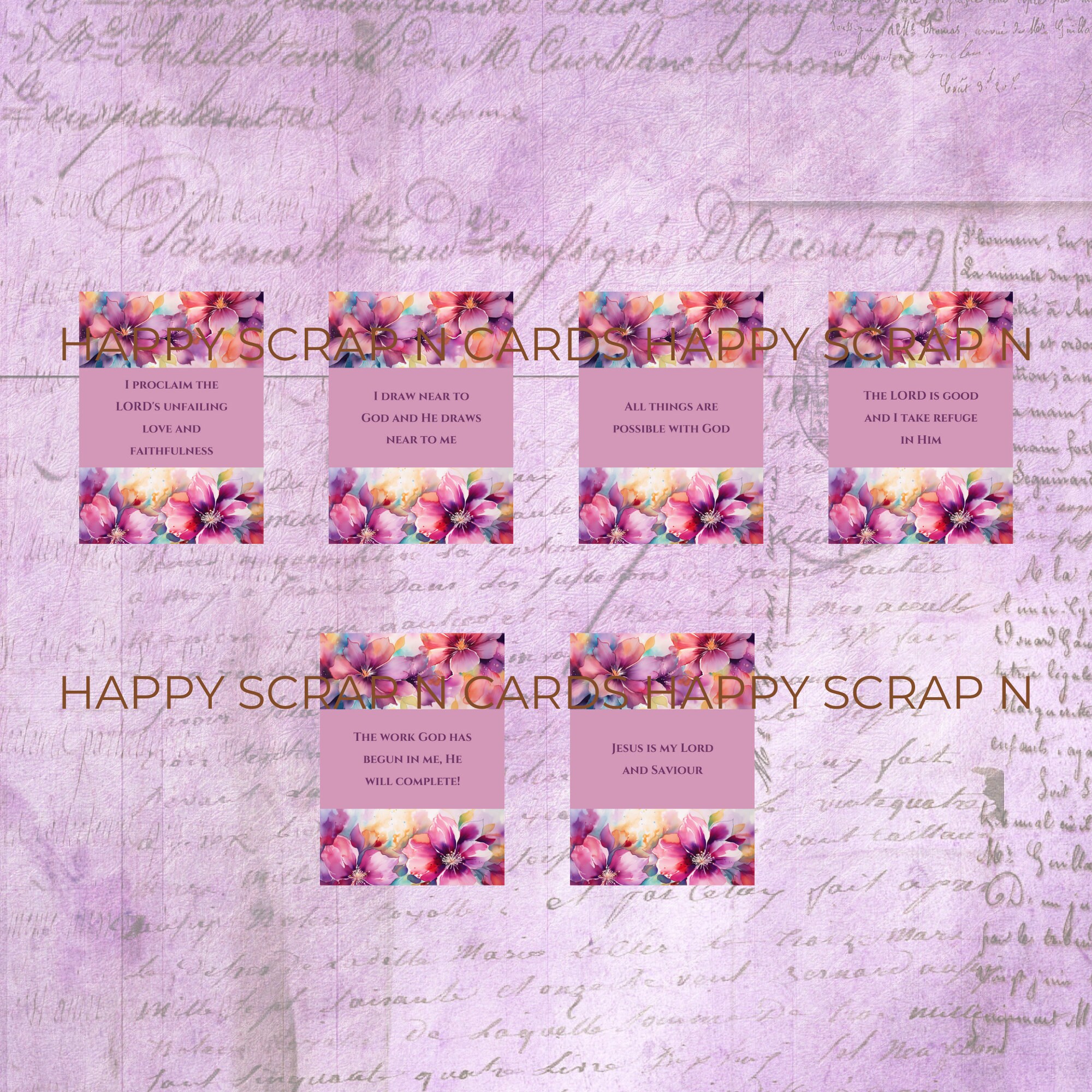 Springtime Floral Blessing Affirmation Cards, Christian, Personal ...