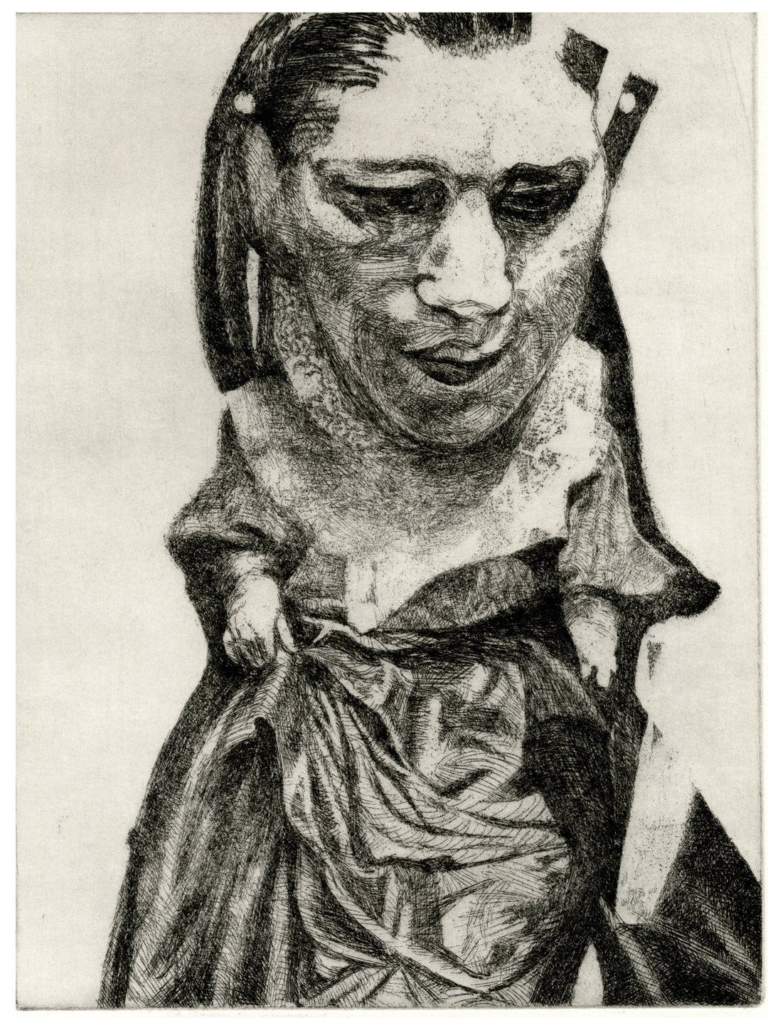 An Unframed Copperplate Etching of a Female Flamenco Dancer Called ...