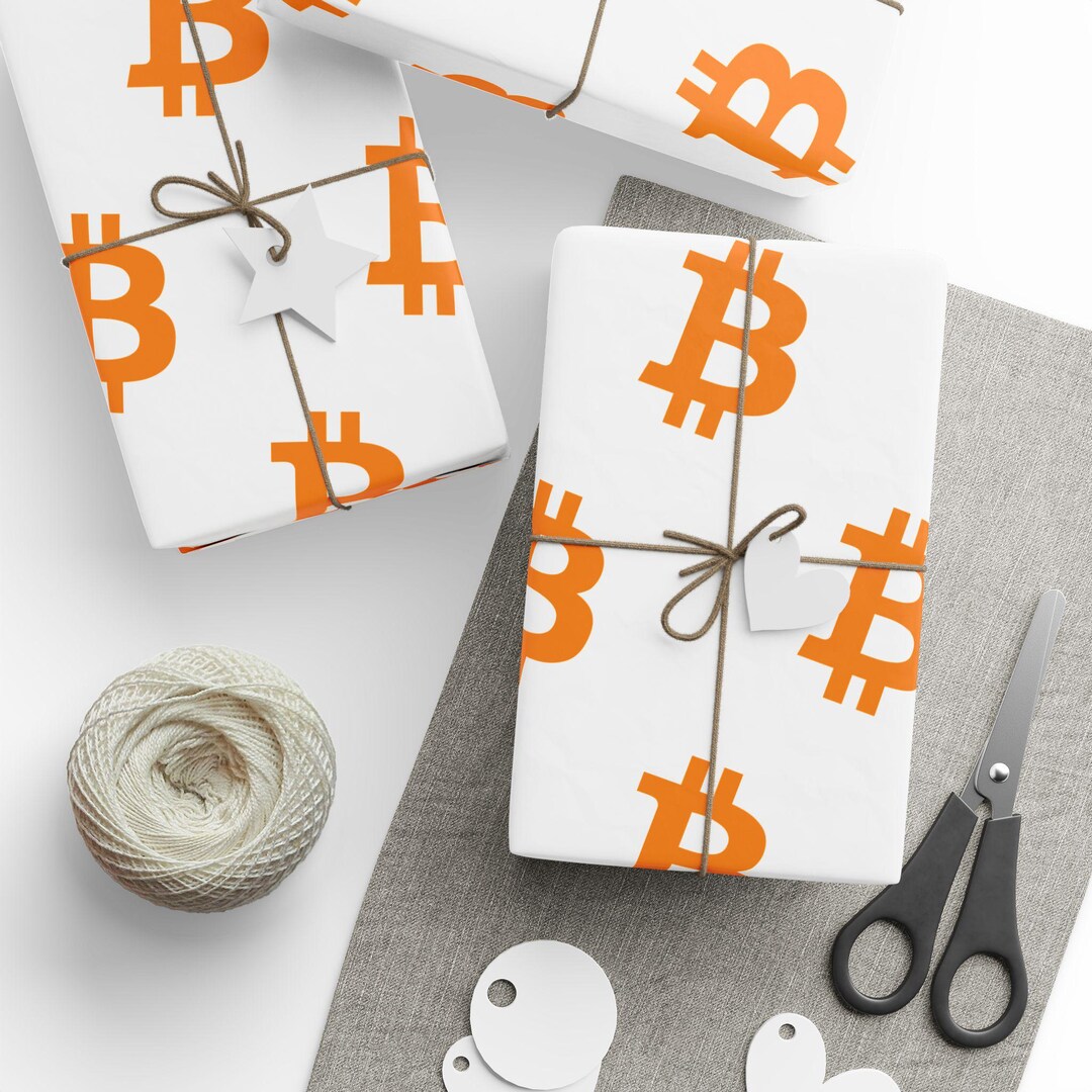 Bitcoin Gift Wrapping Paper, Cryptocurrency Christmas Decor - Etsy