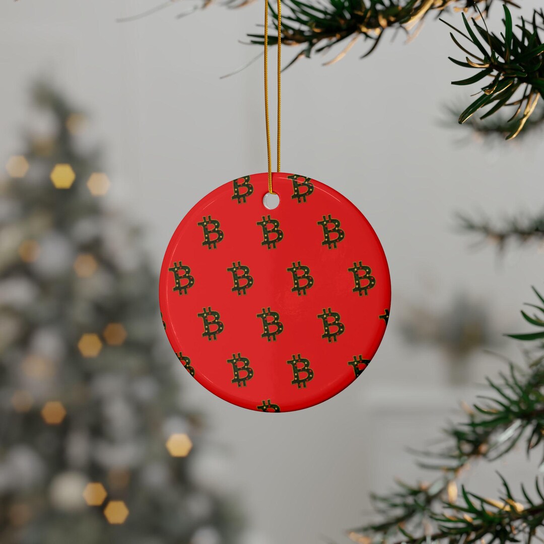 Ceramic Ornaments, Bitcoin Logo Holiday Festive Decor, Double-sided ...