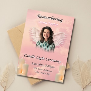 Memorial Candle Light Ceremony Invite|candlelight Memorial Announcement ...
