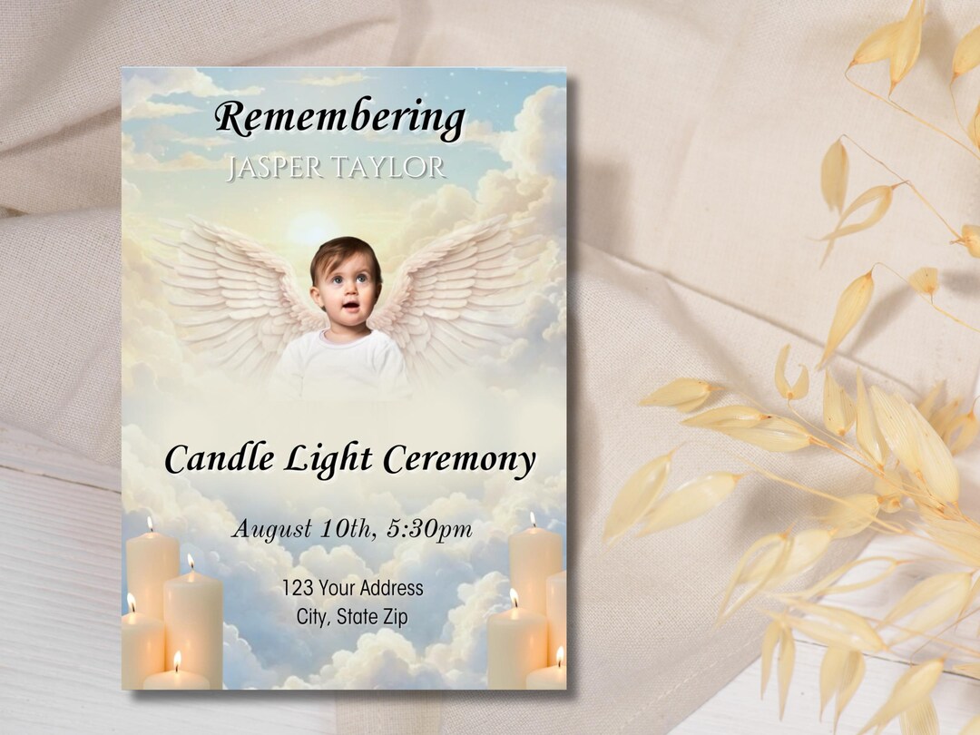 Infant Candlelight Ceremony Template|candlelight Memorial Announcement ...