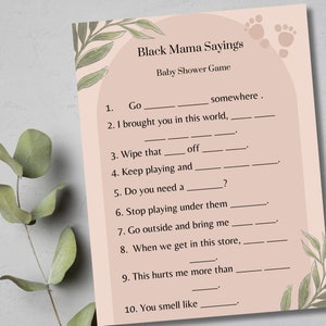 Brown Mama Sayings Baby Shower Game|poc Baby Shower Game|what Mom Would ...