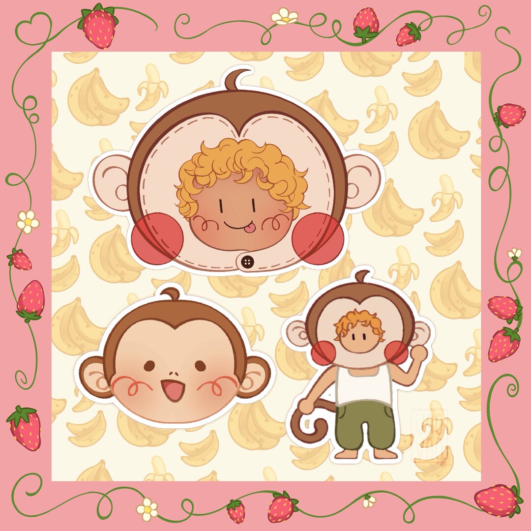 Monkey Sticker Pack | Animal Hoodie Stickers - Etsy
