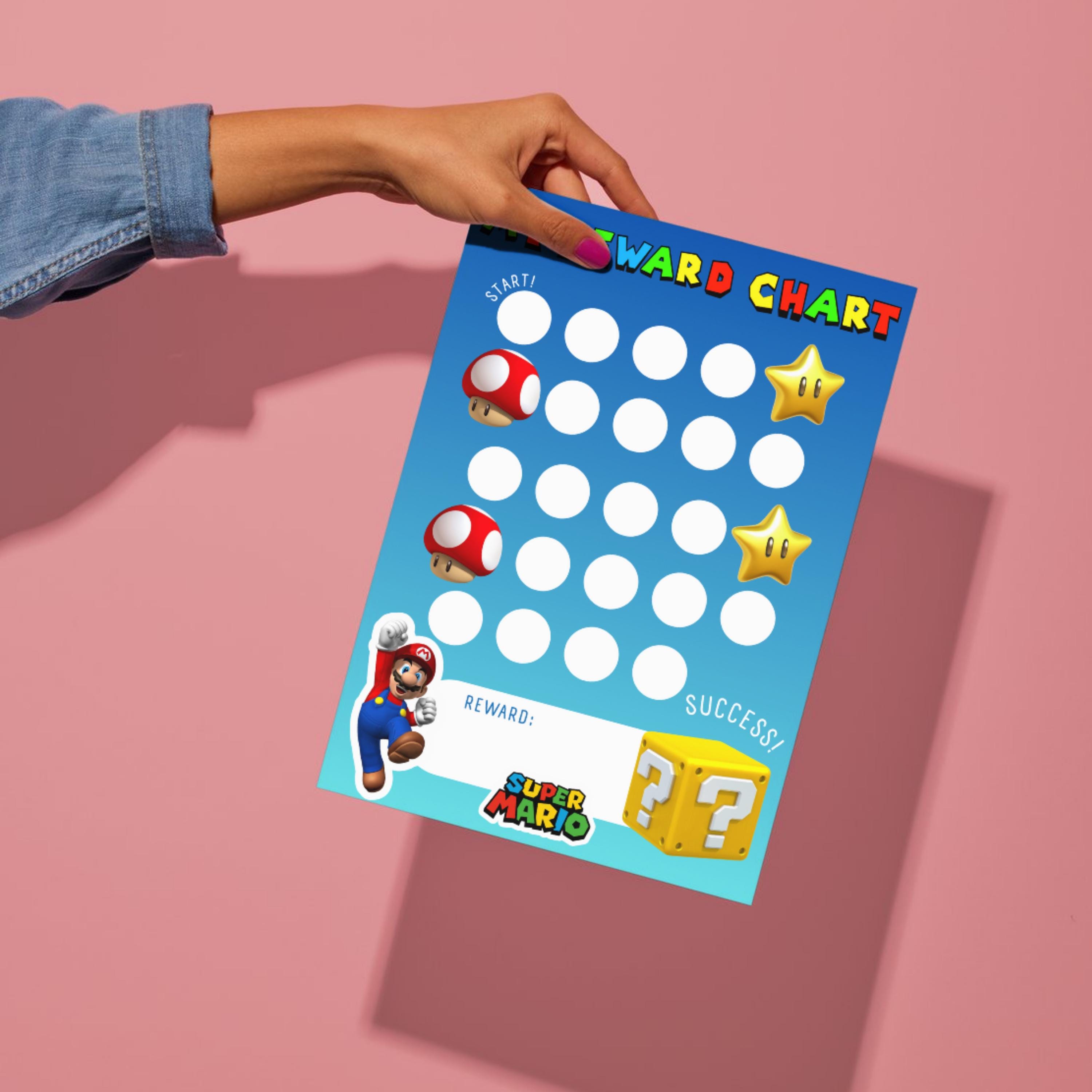 Mario Theme Reward Chart Printable A4 | Video Game Behavior Chart ...