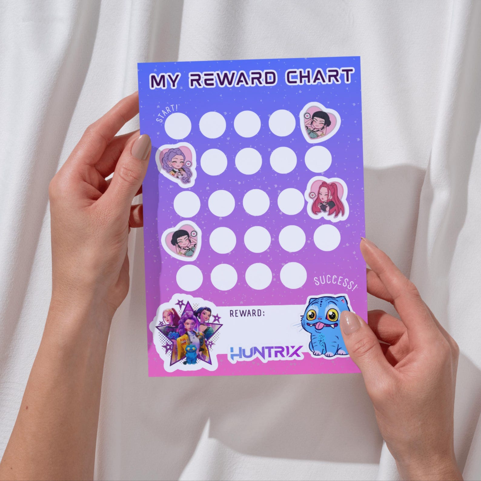 KPOP Demon Hunters Reward Chart Printable Portrait A4 | Kids Sticker ...