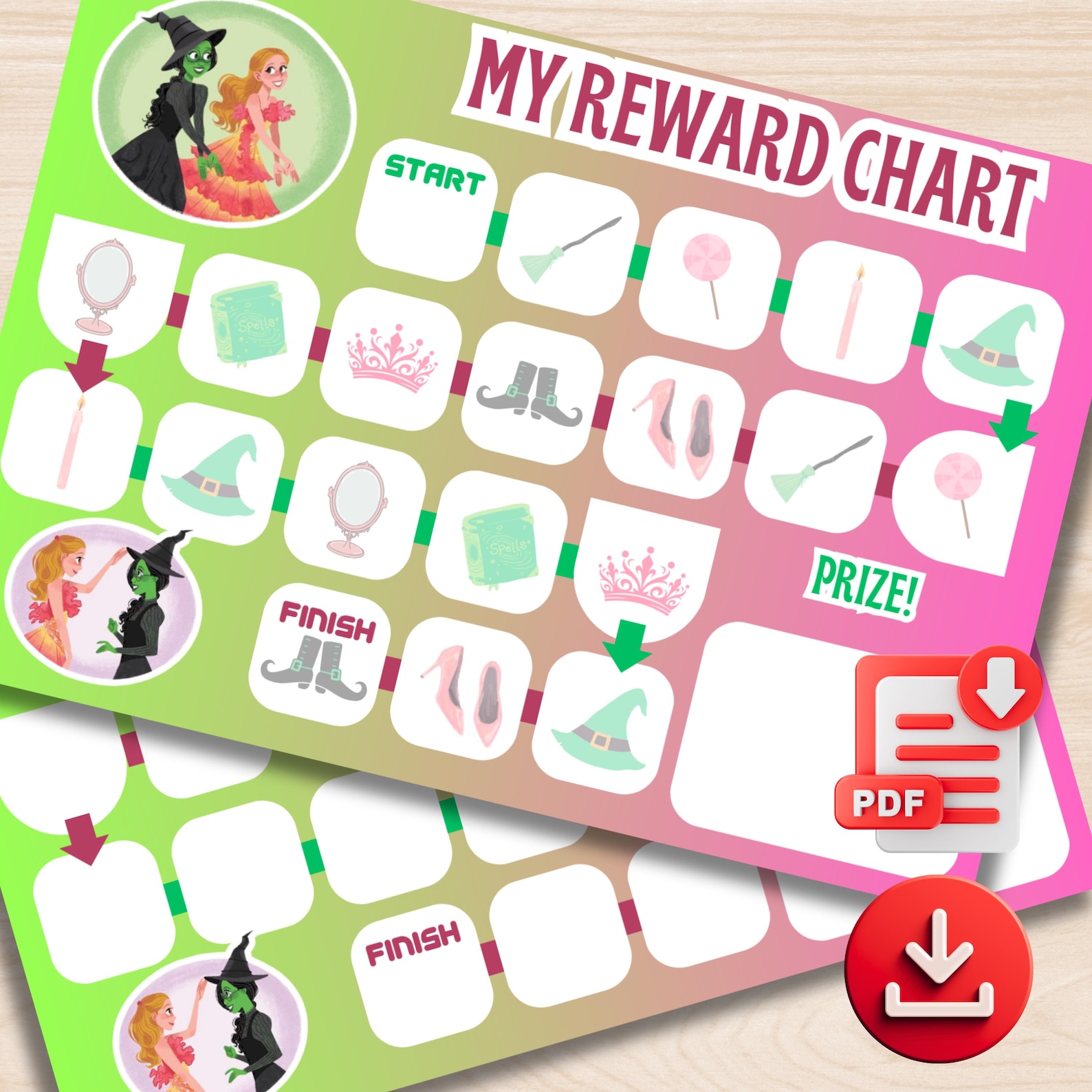 Wicked Witch Reward Chart: Dark Fantasy Chore Tracker (A4 Printable PDF ...