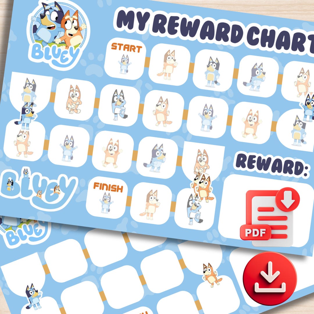Bluey Reward Chart Printable | Kids Behavior Chart | Chore Chart ...