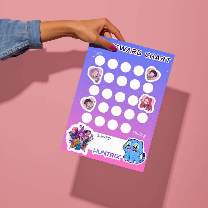 KPOP Demon Hunters Reward Chart Printable Portrait A4 | Kids Sticker ...