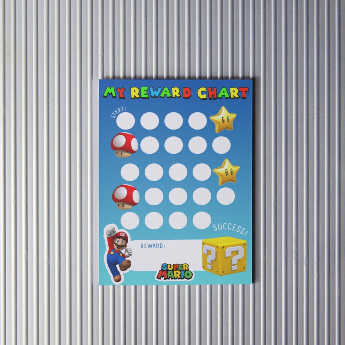 Mario Theme Reward Chart Printable A4 | Video Game Behavior Chart ...
